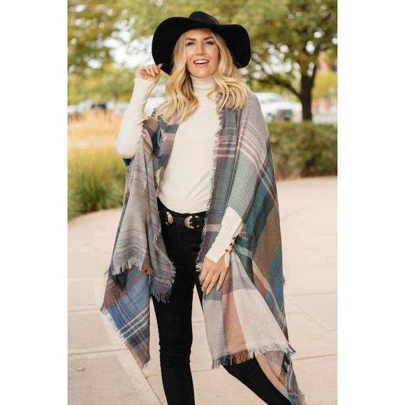 LETO | Sweaters | New Leto Nacho Basic Poncho In Light Gray | Poshmark